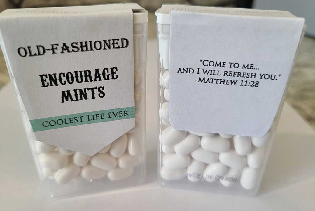 Labels Only Encourage Mints Stickers Aqua White DIY Favor JW Pioneer ...