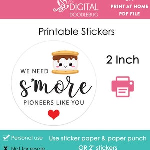 DIY Printable 2 Inch Round Stickers Template Pioneer School ...