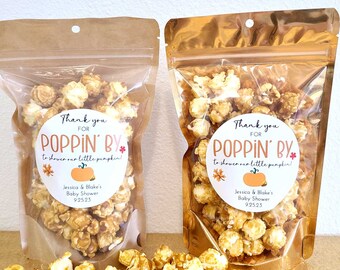Pumpkin Baby Sprinkle Fall Thanks for Popping by Popcorn Baby Shower ...