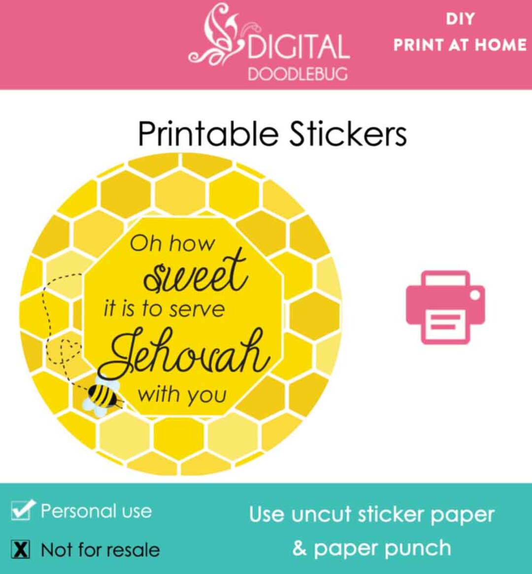 PRINTABLE 2 Inch Honey Bee Labels JW Pioneer Gift How Sweet It is to ...