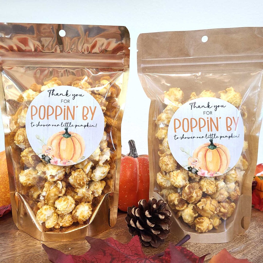 Pumpkin Baby Shower Fall Thanks for Popping by Popcorn Baby Shower ...