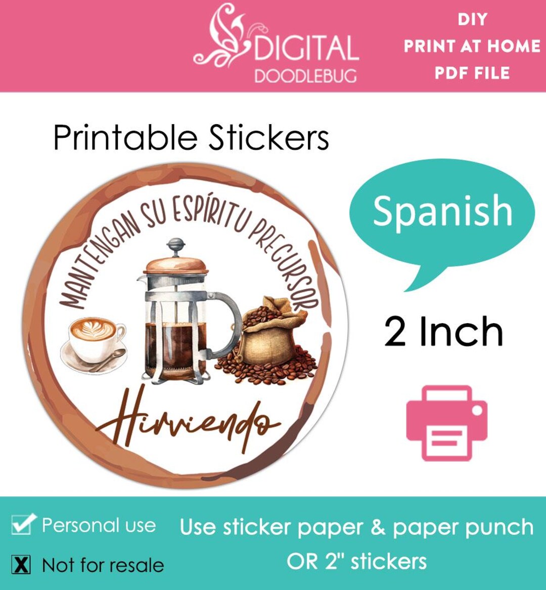 PRINTABLE Spanish Español 2 Inch Labels JW Pioneer School Gift Coffee ...