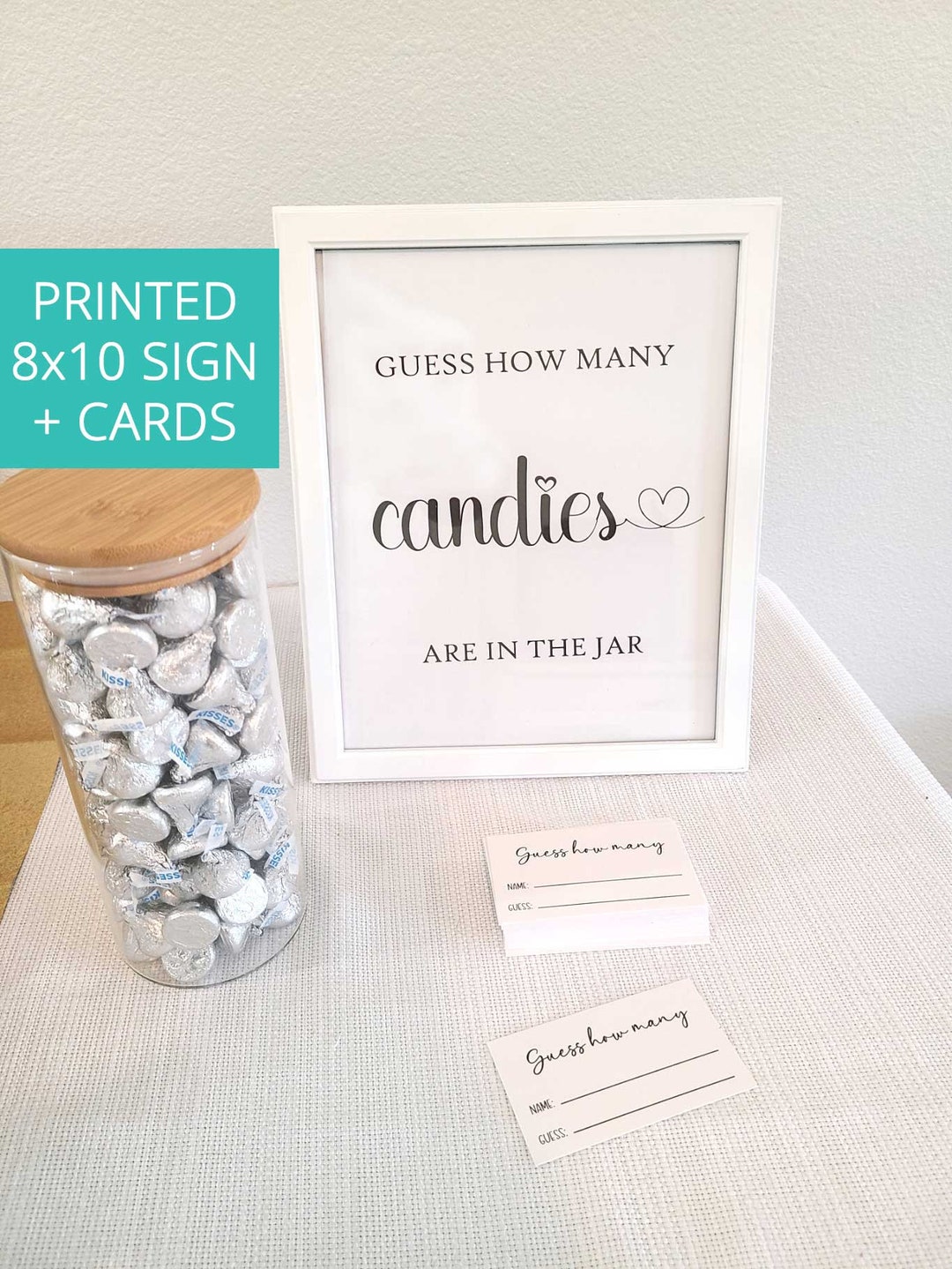 PRINTED Bridal Shower Game Guess How Many Candies in the Jar - Etsy