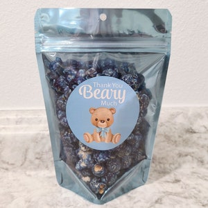 Teddy Bear Baby Shower Favors 3 Inch Stickers and Treat Bags, Favors ...