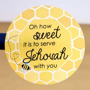 PRINTED 1.9 Inch Stickers Jw Pioneer Gift How Sweet It is to Serve ...