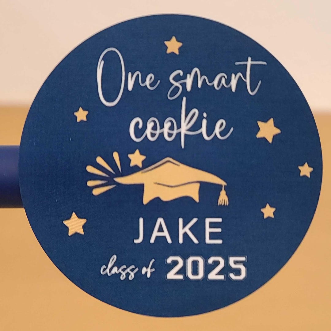 Graduation Party Favor Stickers One Smart Cookie Class of 2026 Labels ...
