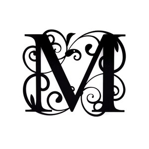 Single Letter Vine Monogram Wall Art - Etsy