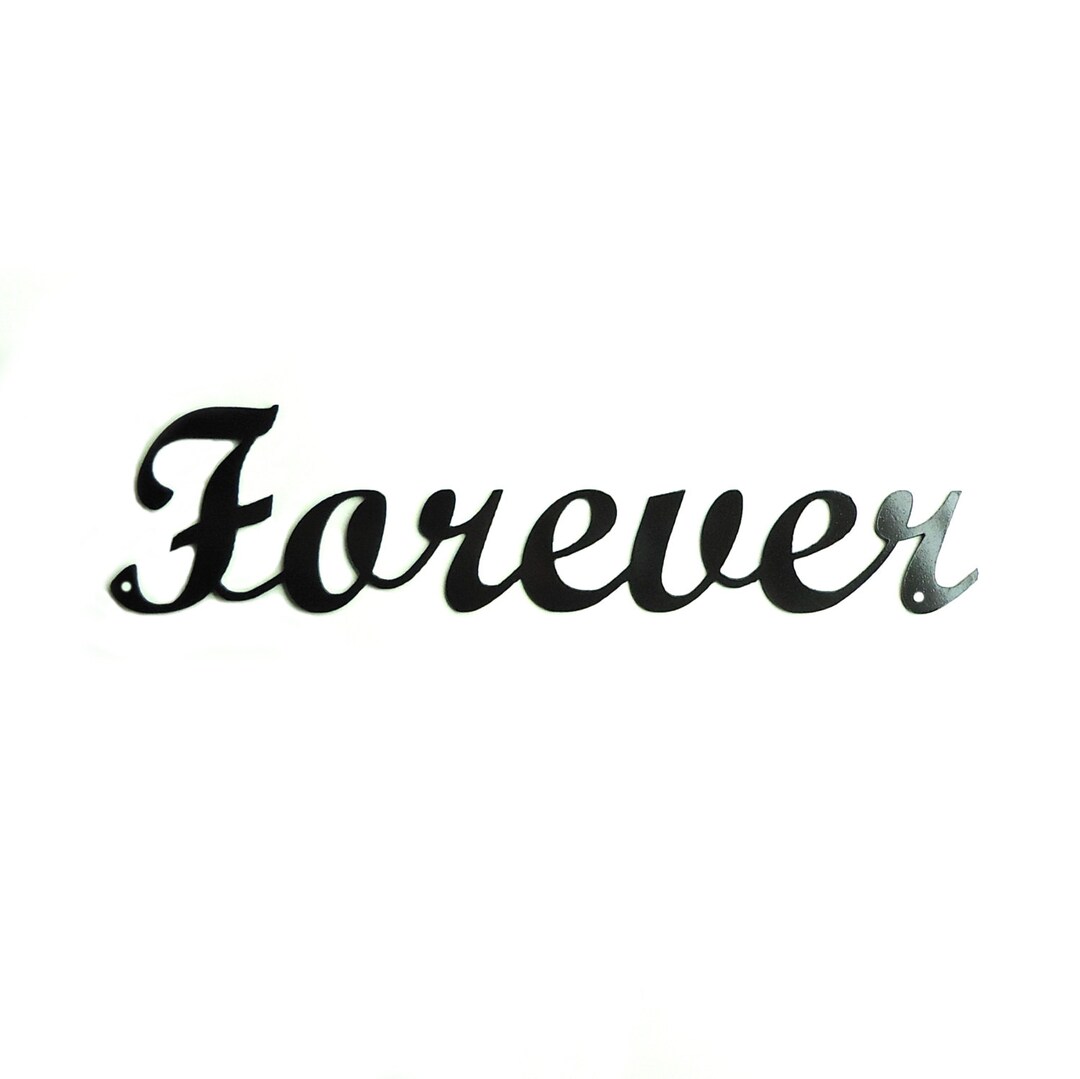 Forever Script Text Metal Wall Art - Etsy