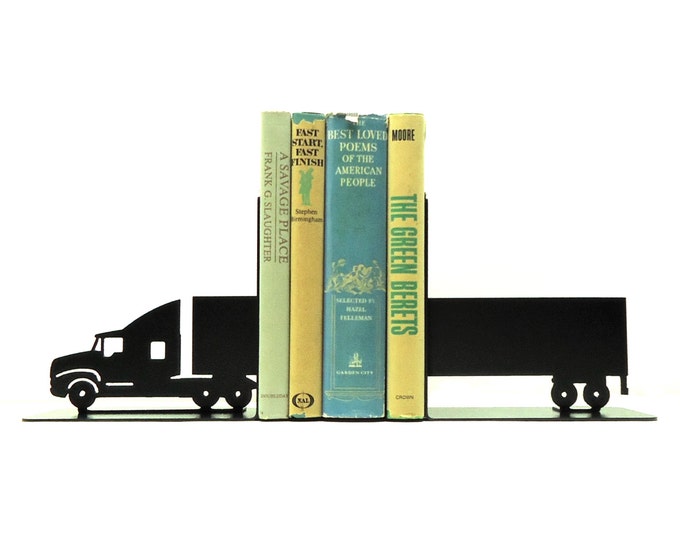 Semi Tractor Trailer Bookends Etsy