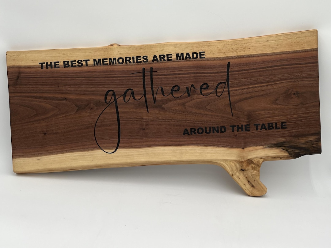 Live Edge Black Walnut Sign - Gathered Around the Table - Etsy