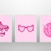 Retro Pink Digital Wall Art Set of 8 | Printable 80s-inspired Decor ...