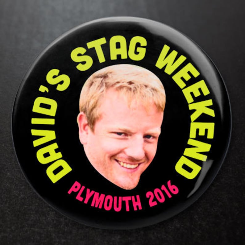 Stag Party Badge Stag Do Badge Photo Badge Custom Badge Etsy Uk