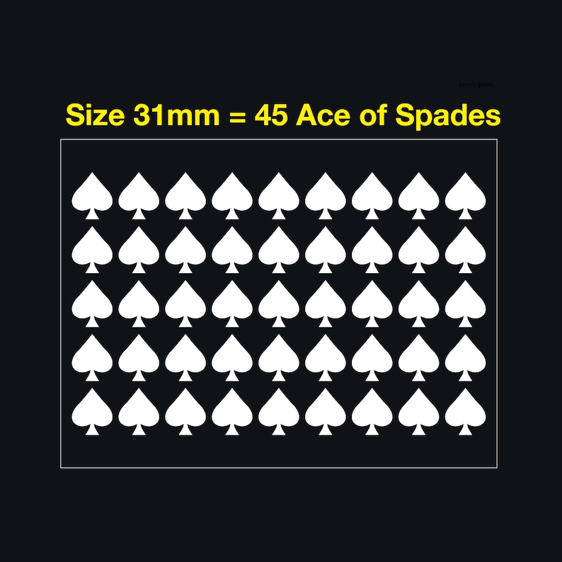 Iron on Ace of Spades Transfer Iron on Shapes Ideal for - Etsy