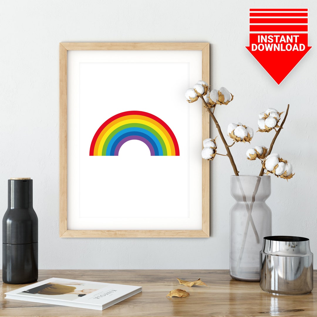 Rainbow Print, Rainbow Wall Art, Printable Wall Art, Rainbow Art Print ...