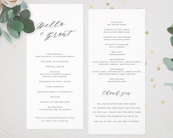 Elegant Script Wedding Menus Hand Drawn Greenery and Chic - Etsy