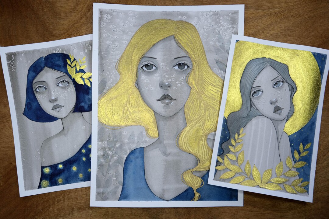 Indigold Girls Watercolor and Acrylic Online Class - Etsy