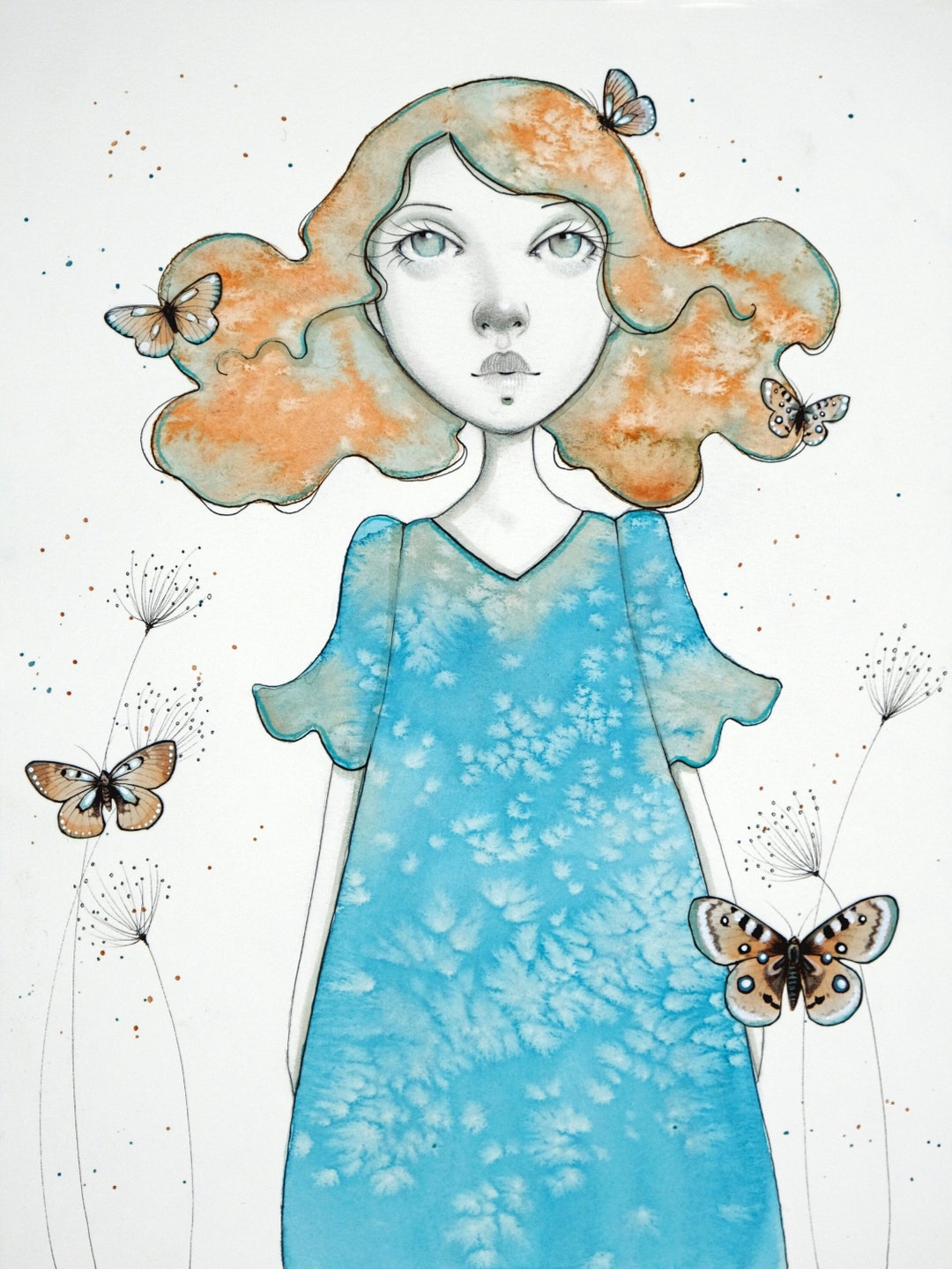 Butterfly Girl Watercolor and Collage Self Paced Lesson, Art Class ...