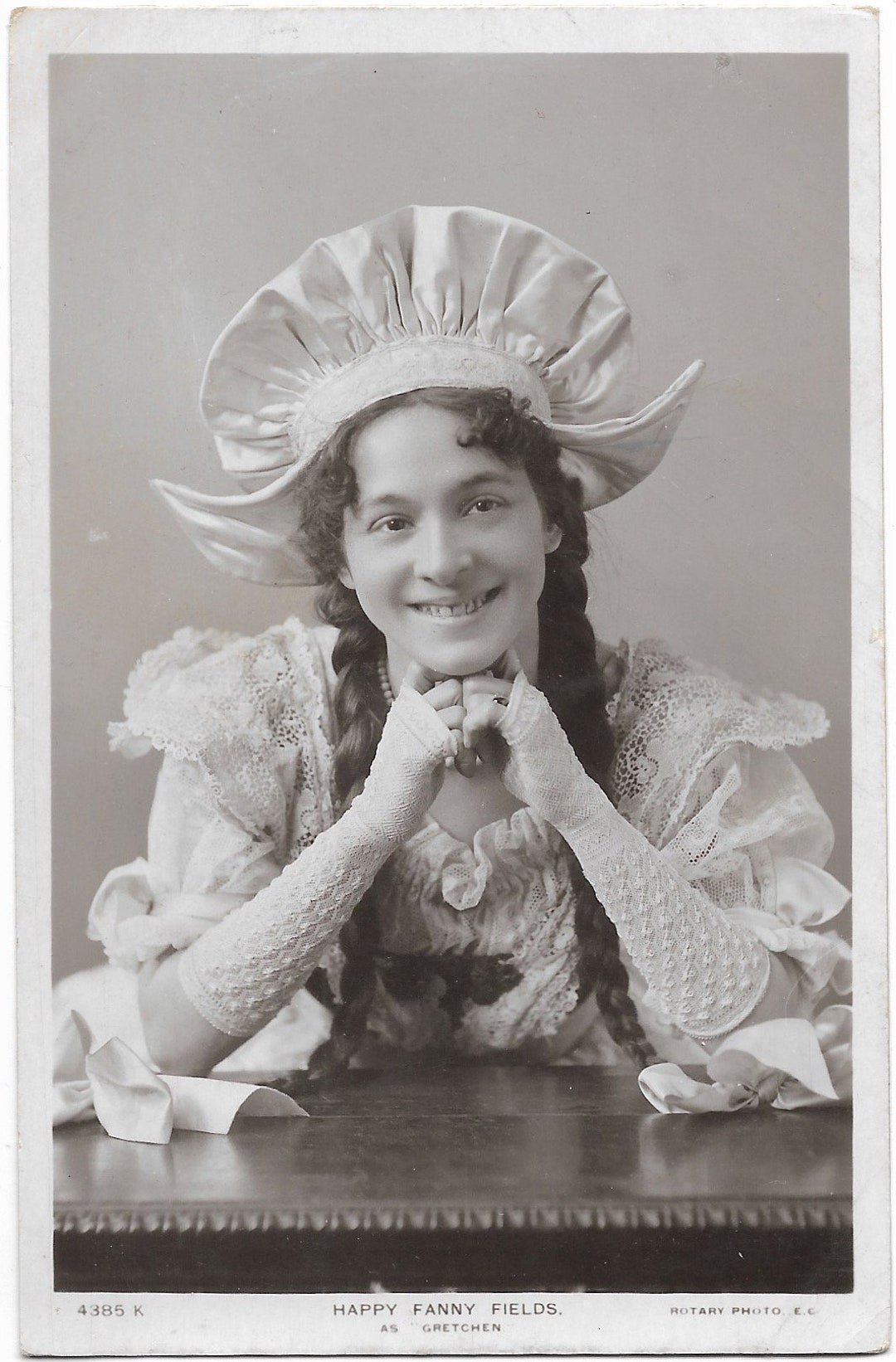 RPPC Happy Fanny Fields Vintage Glossy Postcard Ephemera Edwardian Used ...