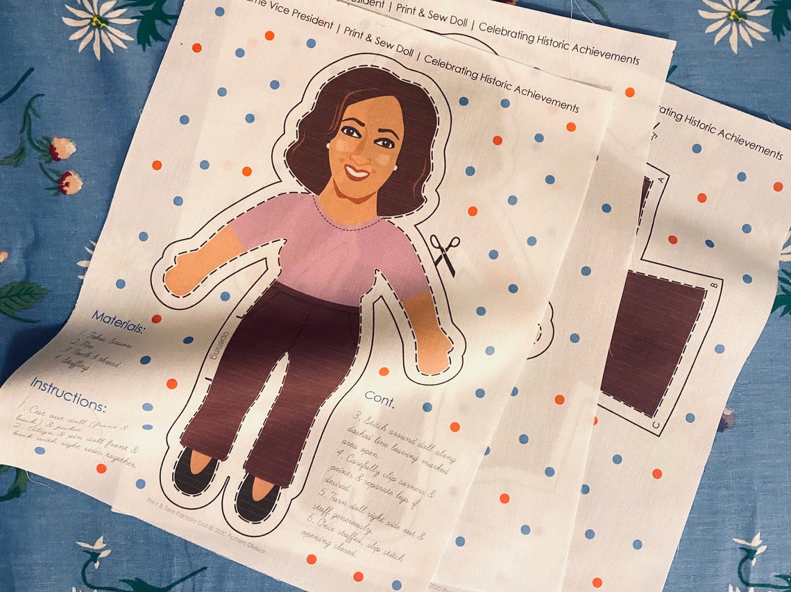 Madame Vice President Kamala Harris Doll Print-on-fabric Pattern PDF - Etsy