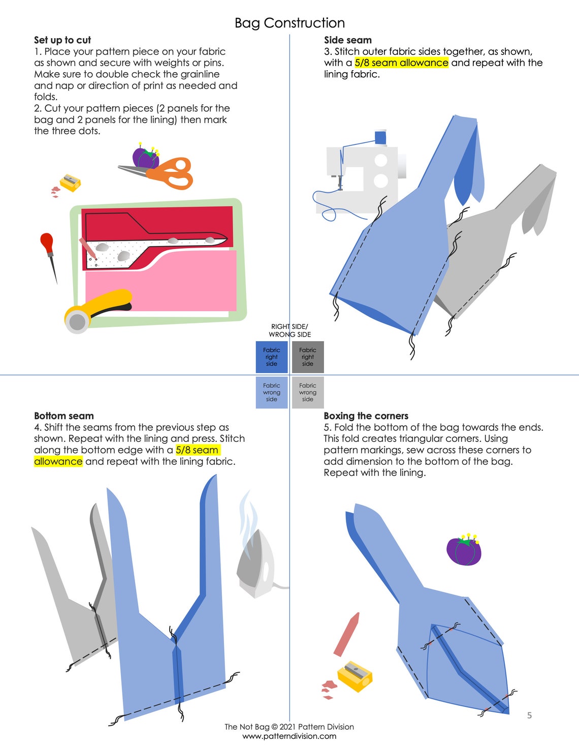 The Not Bag PDF Sewing Pattern knot Strap Shoulder Bag - Etsy