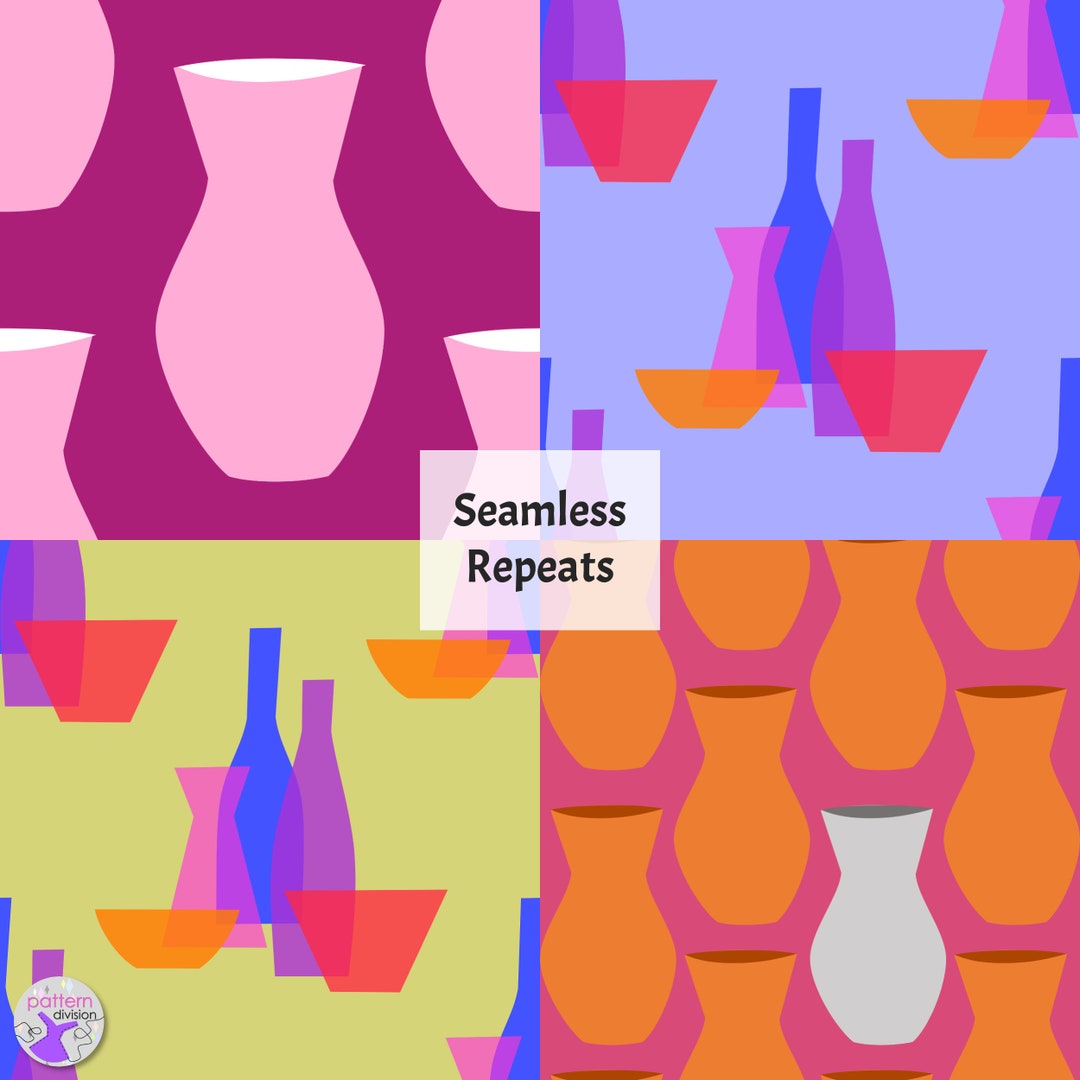 Still Life and Vase Patterns PNG Seamless Repeats Instant Download - Etsy