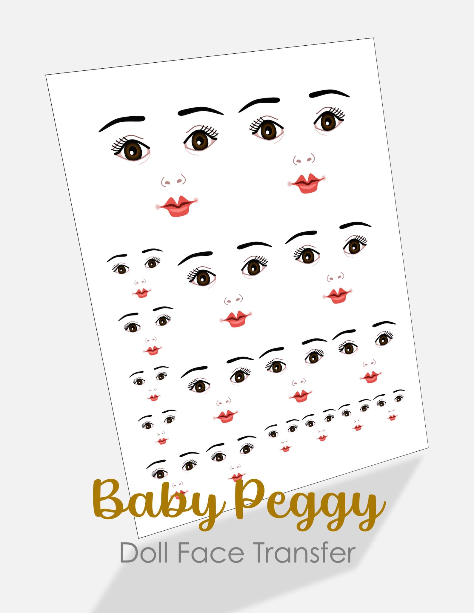 Doll Face in Multiple Sizes PNG for Iron-on Transfer (baby Peggy) - Etsy