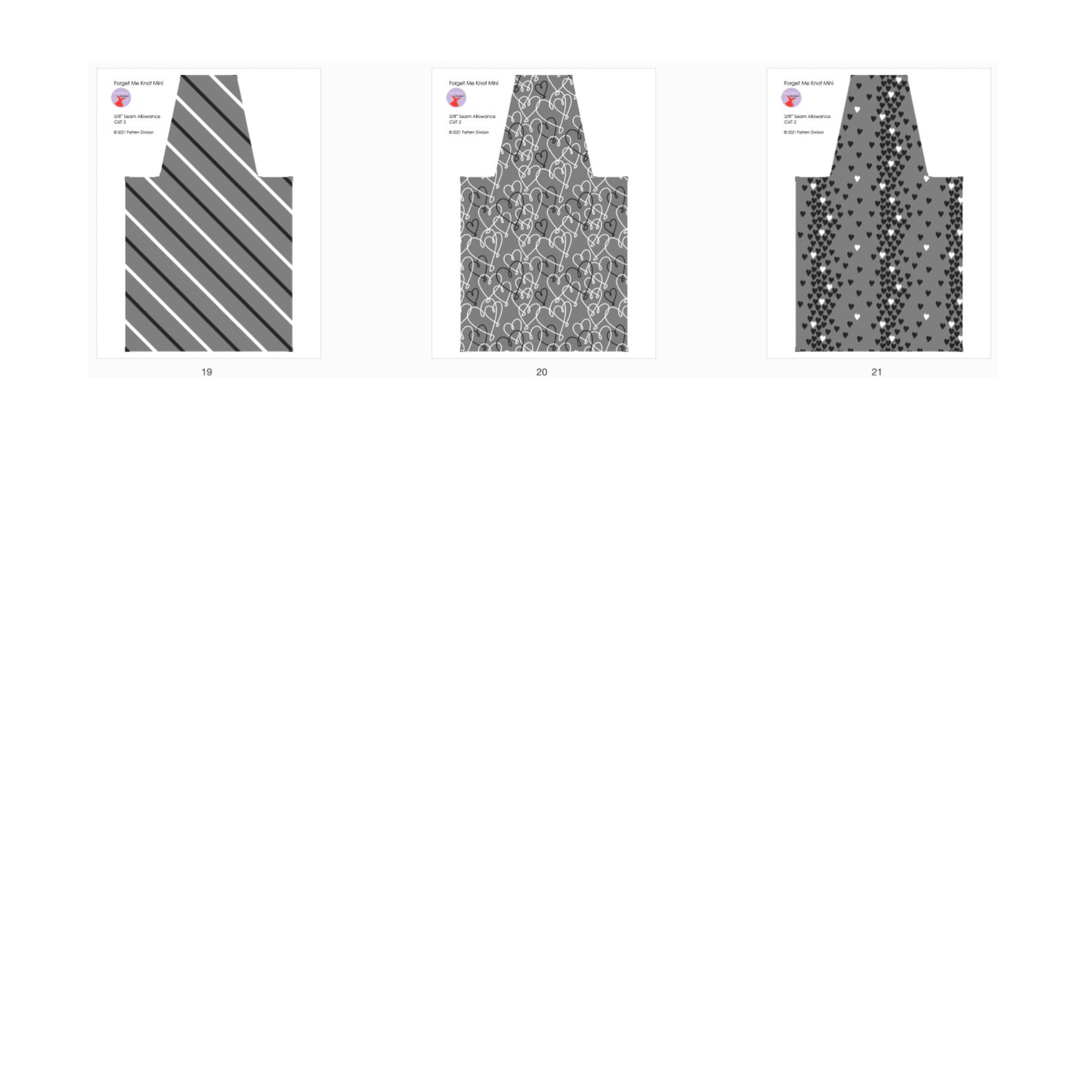 Forget Me Knot Gift Bag Minis Sewing Pattern: Valentine's Day Designs ...