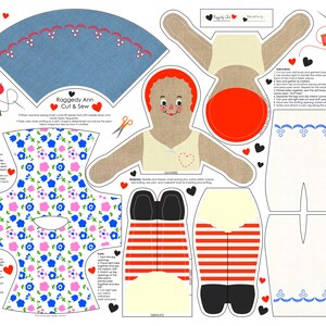 Cut and Sew Rag Doll Sewing Kit, Raggedy Ann or Choice of Patty - Etsy UK