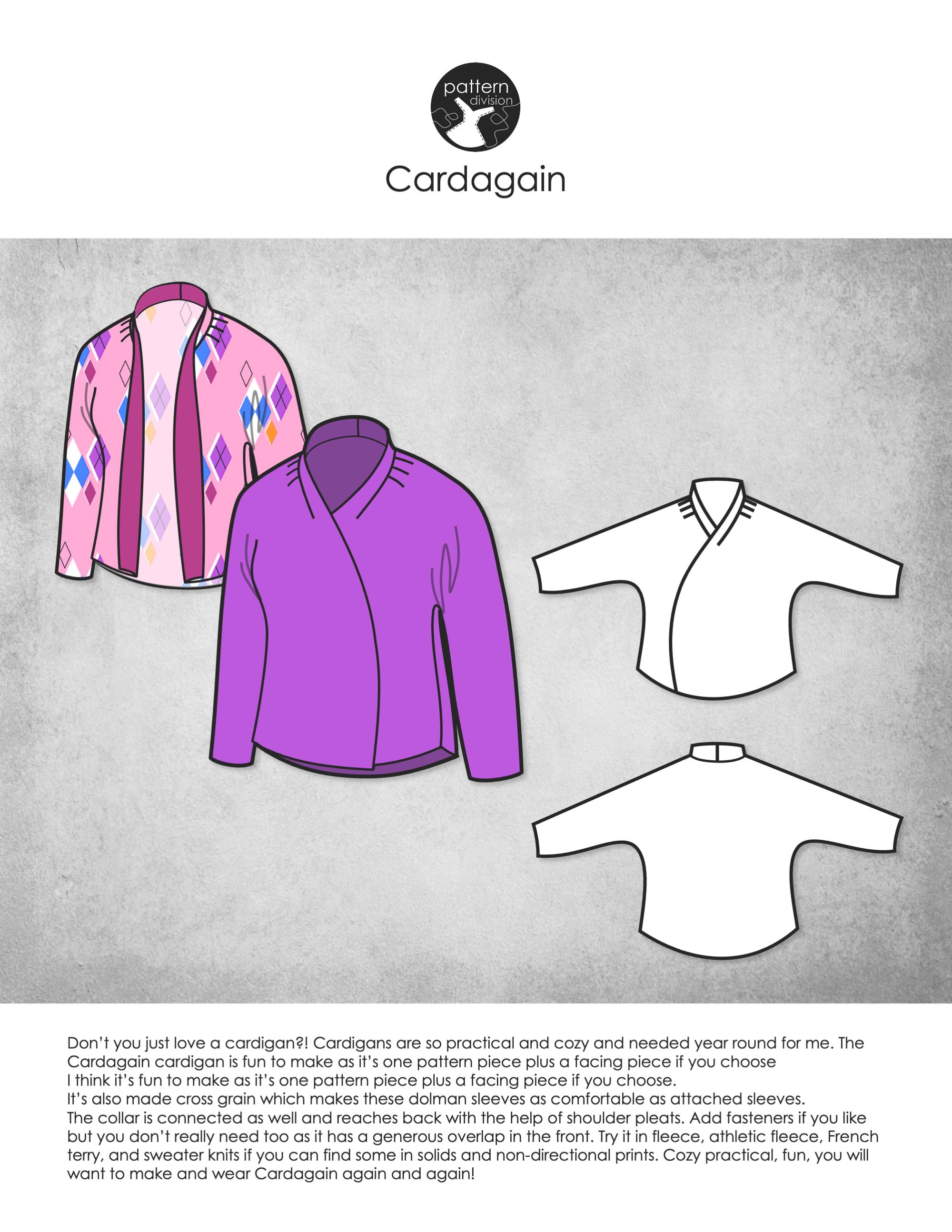 Wrap Cardigan Sewing Pattern (cardagain) for Women, PDF Instant ...