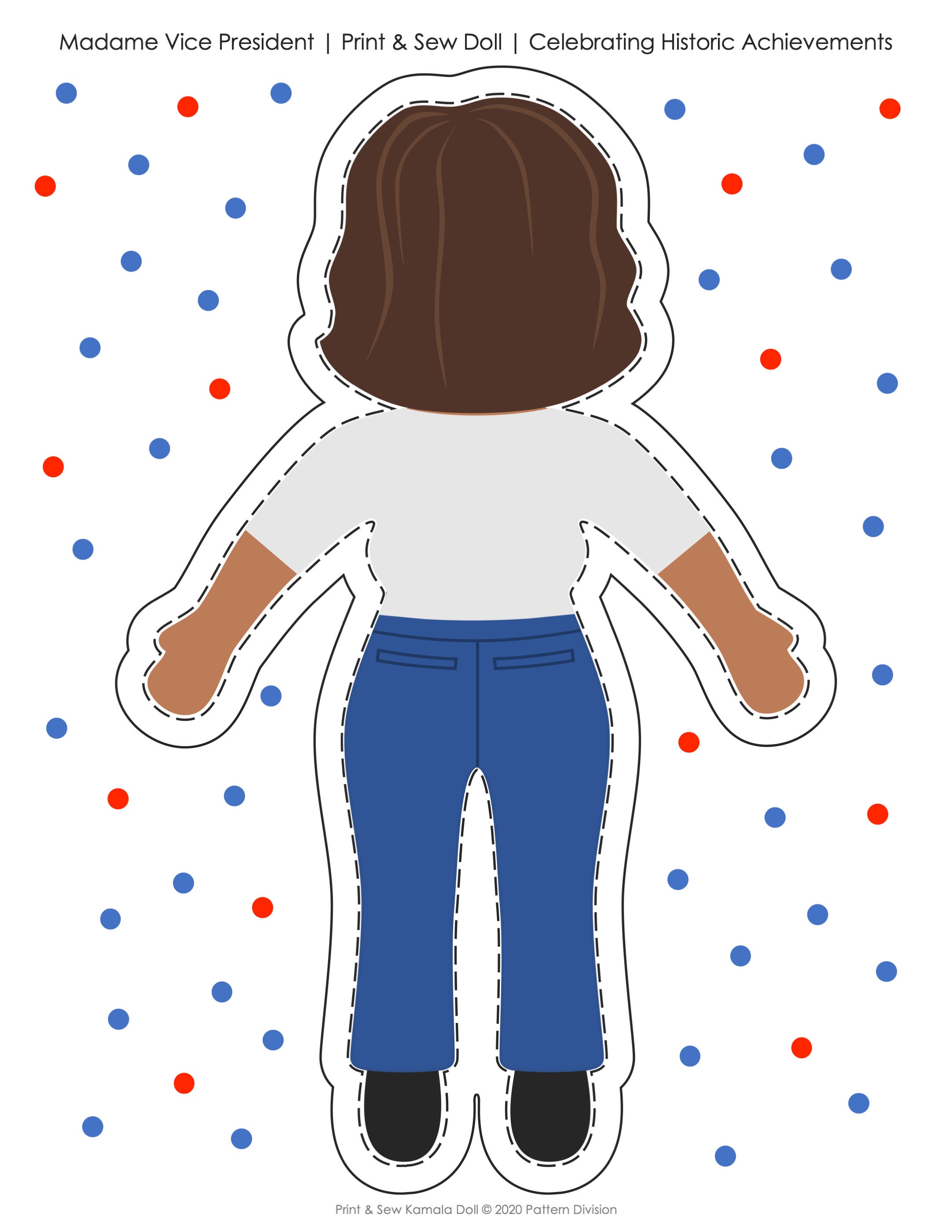 Madame Vice President Kamala Harris Doll Print-on-fabric Pattern PDF - Etsy