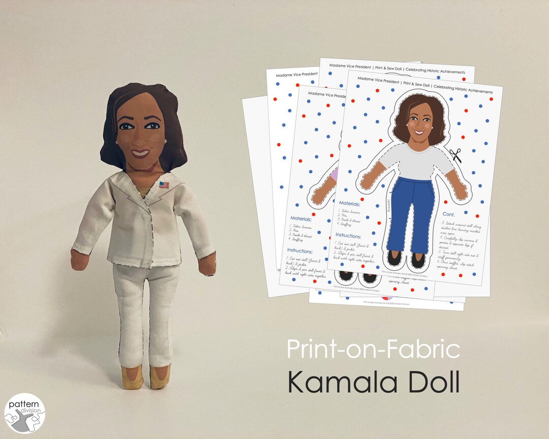 Madame Vice President Kamala Harris Doll Print-on-fabric Pattern PDF - Etsy