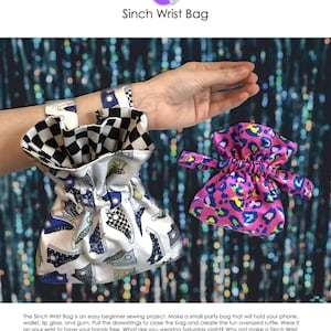 Cinch (sinch) Wrist Bag With Drawstring and Ruffle PDF Sewing Pattern ...