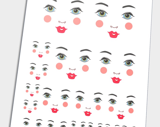 Doll Faces, 1, 1.25, 1.5, 2.25, Button, Dolls, Creepy Doll, Doll Pin ...