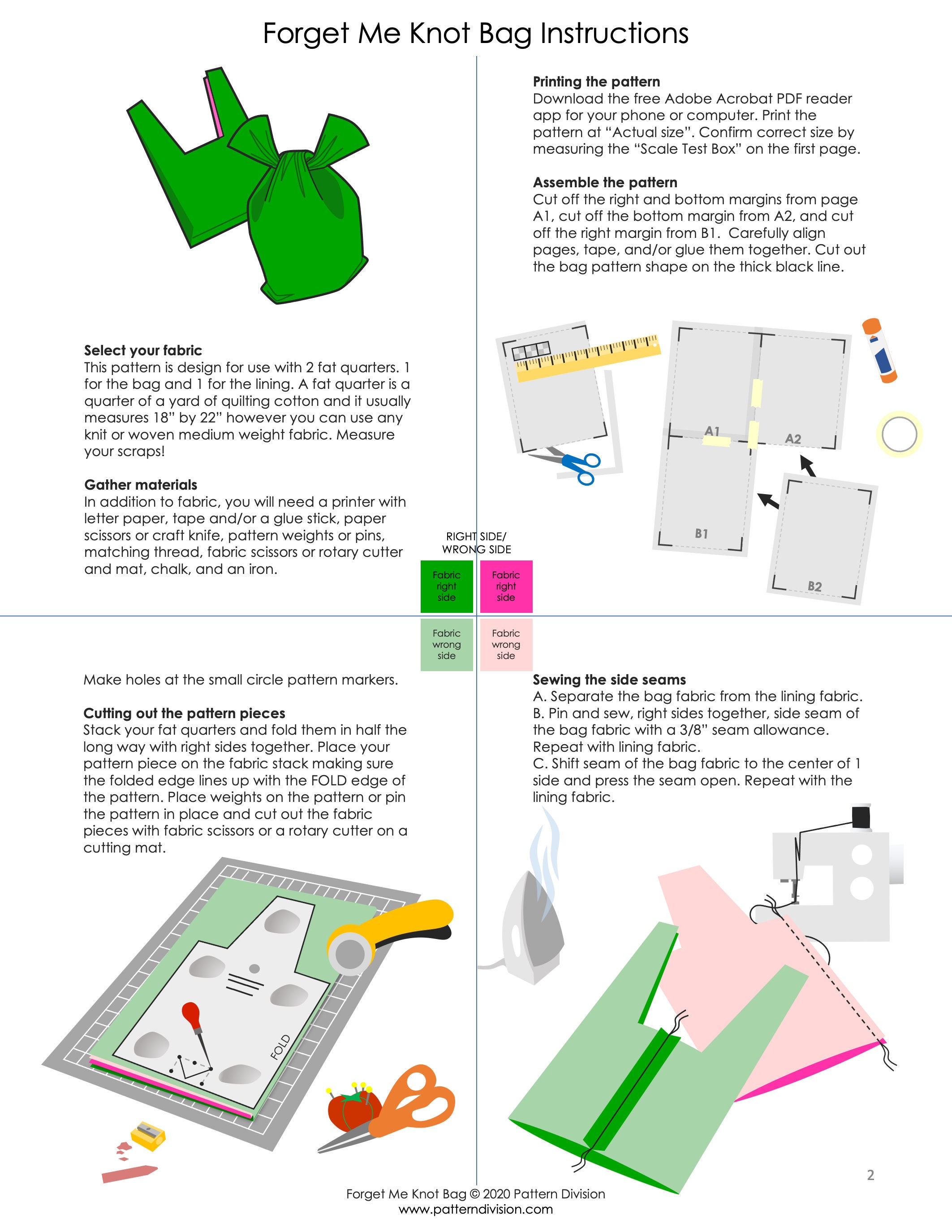 Forget Me Knot Bag PDF Sewing Pattern - Etsy UK