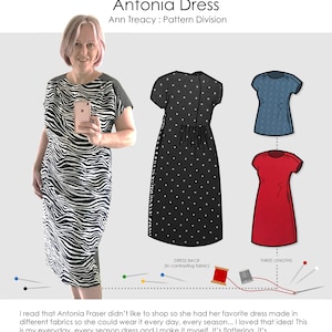Antonia Dress and Tunic, PDF Sewing Pattern for Women, Digital Download ...