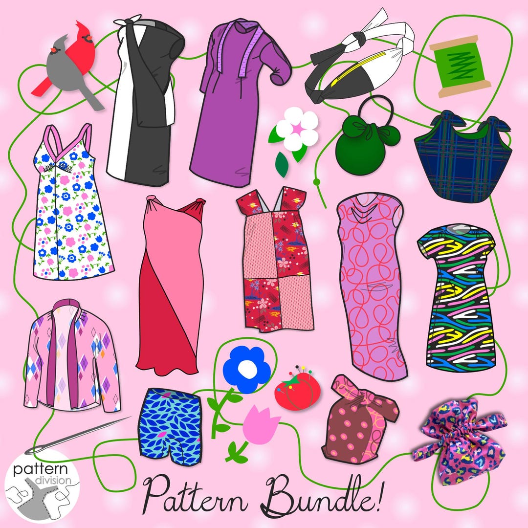 Bags and Dresses Sewing Pattern Bundle PDF Download With Illustrated ...