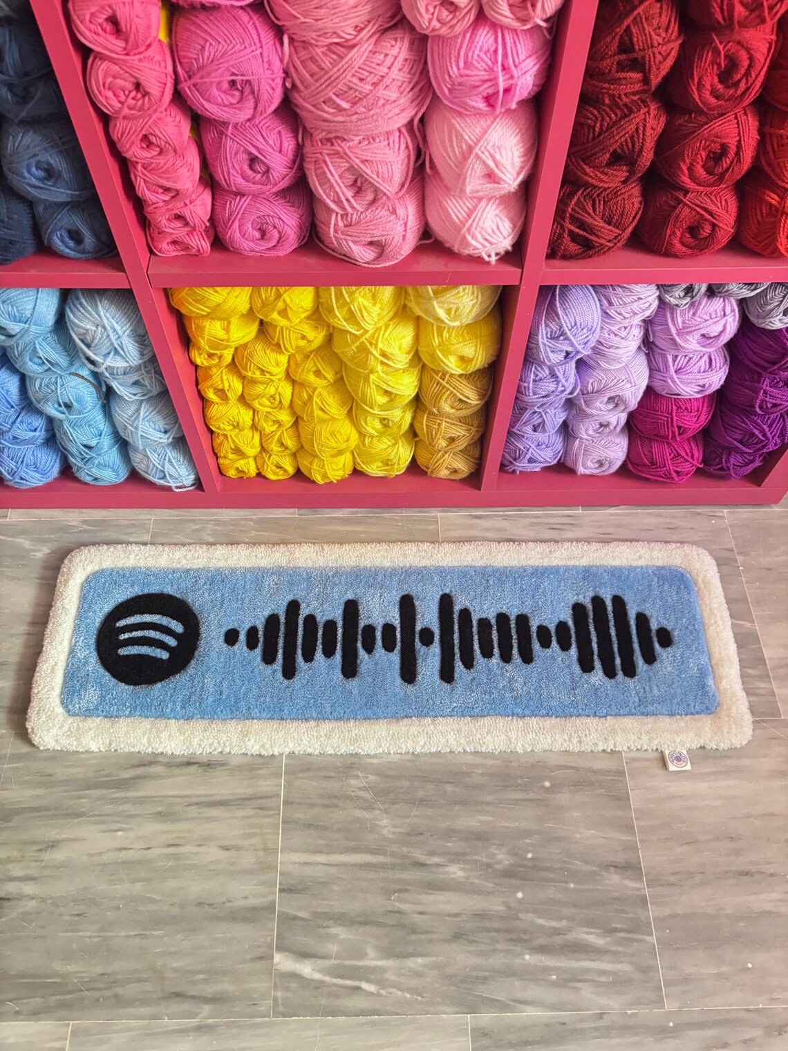 Tufting Spotify Scanneble Rug, Handmade Music Rug, Song Tufted Carpet ...