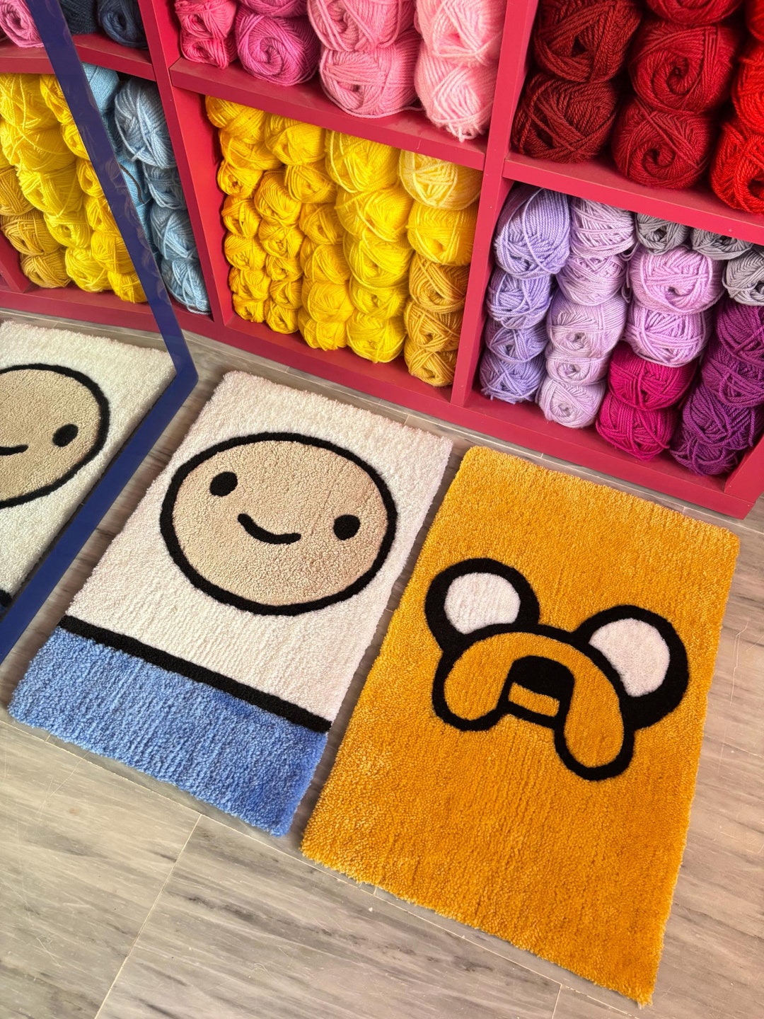 Tufting Rug Adventure Time Handmade Jake Dog & Finn Human Rug, Tufted ...