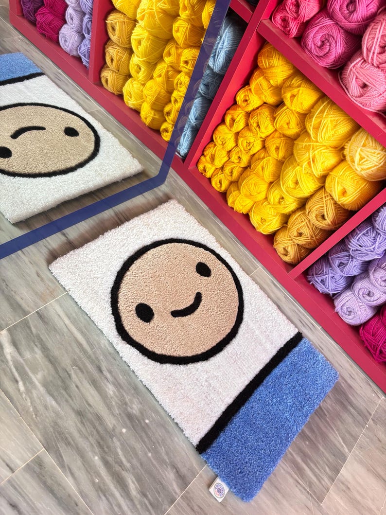 Tufting Rug Adventure Time Handmade Jake Dog & Finn Human Rug, Tufted ...
