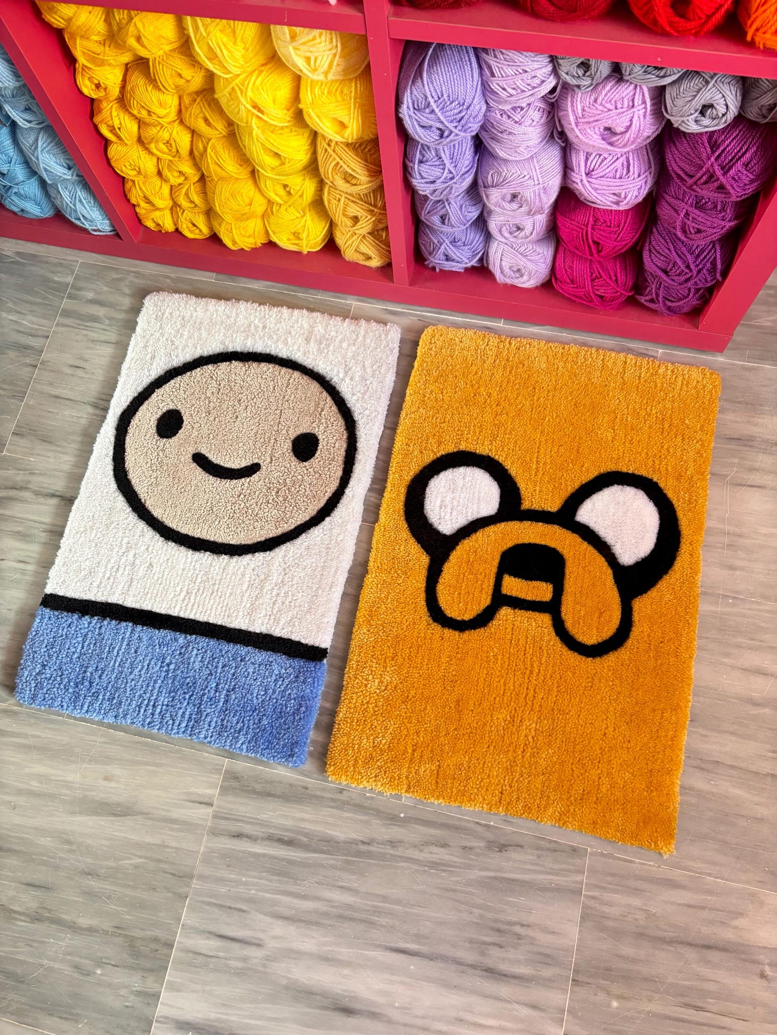 Tufting Rug Adventure Time Handmade Jake Dog & Finn Human Rug, Tufted ...