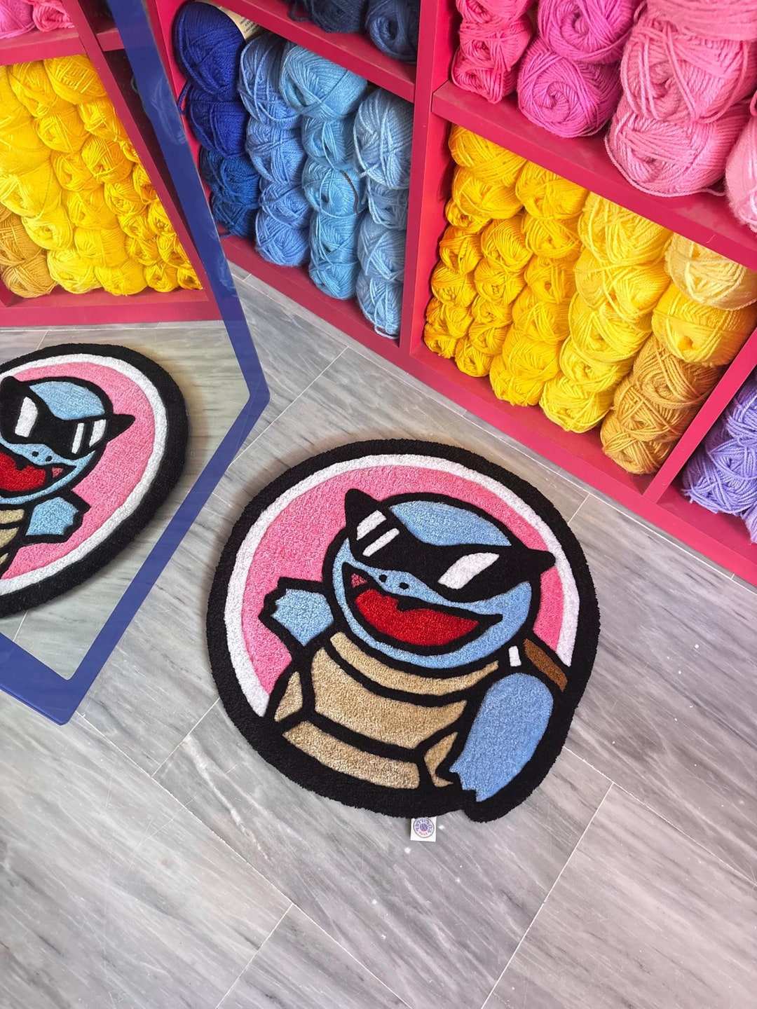 Tufting Squirtle Rug, Handmade Rug, Anime Tufted Carpet, Anime Rug ...