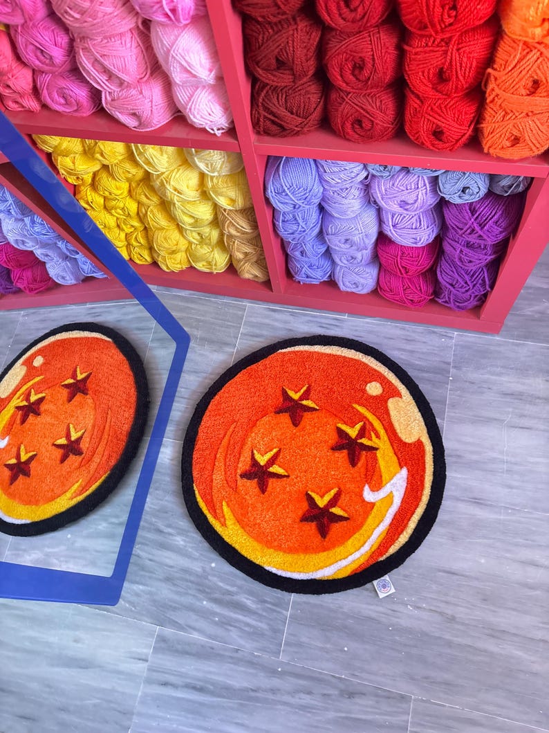 Tufting Dragon Ball Z Rug, Handmade Goku Gohan Orange 4 Stars, DBZ ...