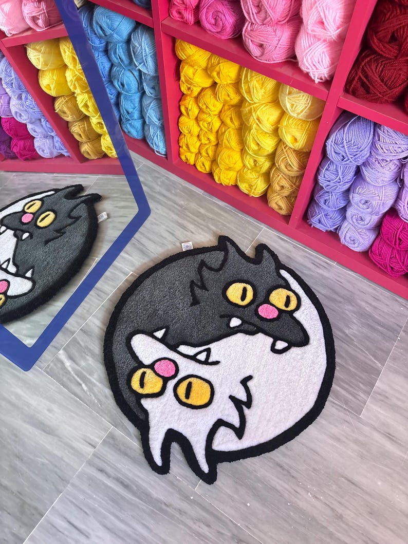 Tufting Snowball Rug, Handmade Rug, Tufted Carpet, Anime Rug, the ...