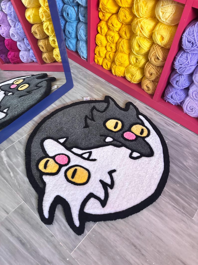 Tufting Snowball Rug, Handmade Rug, Tufted Carpet, Anime Rug, the ...