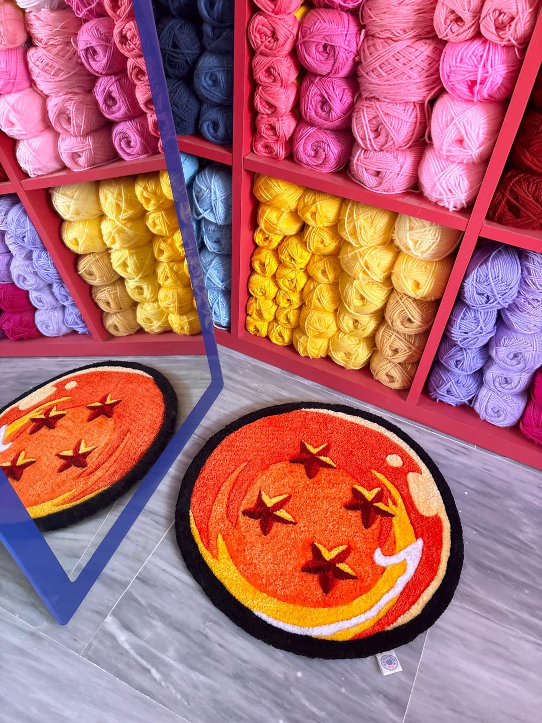 Tufting Dragon Ball Z Rug, Handmade Goku Gohan Orange 4 Stars, DBZ ...