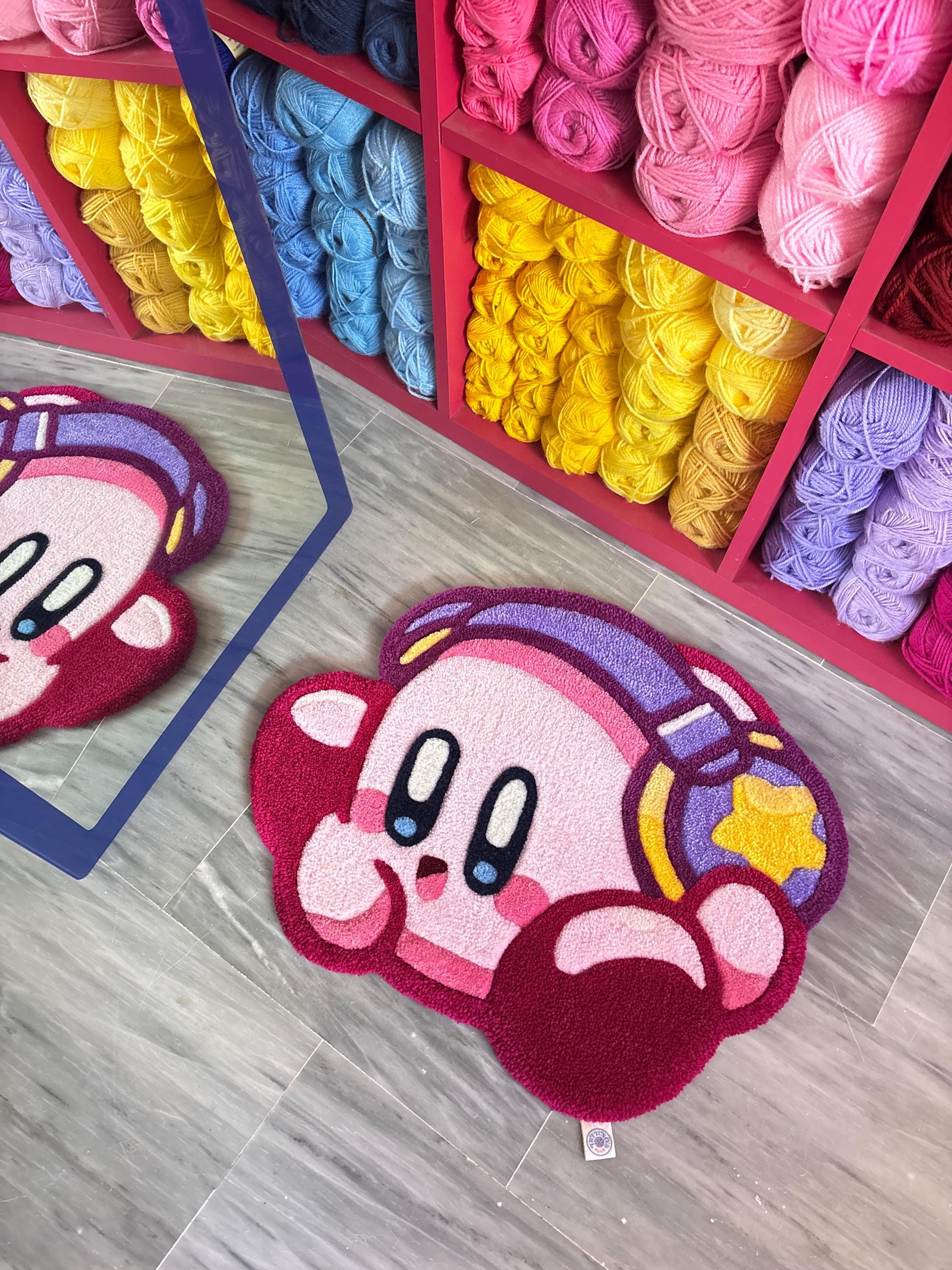 Tufting Rug, Handmade Rug, Red Pink Colorful Tufted Carpet, Anime Kirby ...