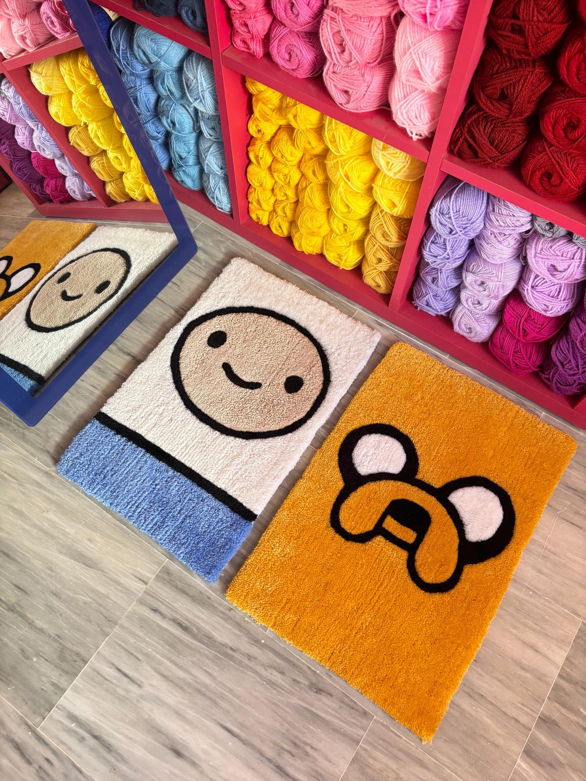 Tufting Rug Adventure Time Handmade Jake Dog & Finn Human Rug, Tufted ...