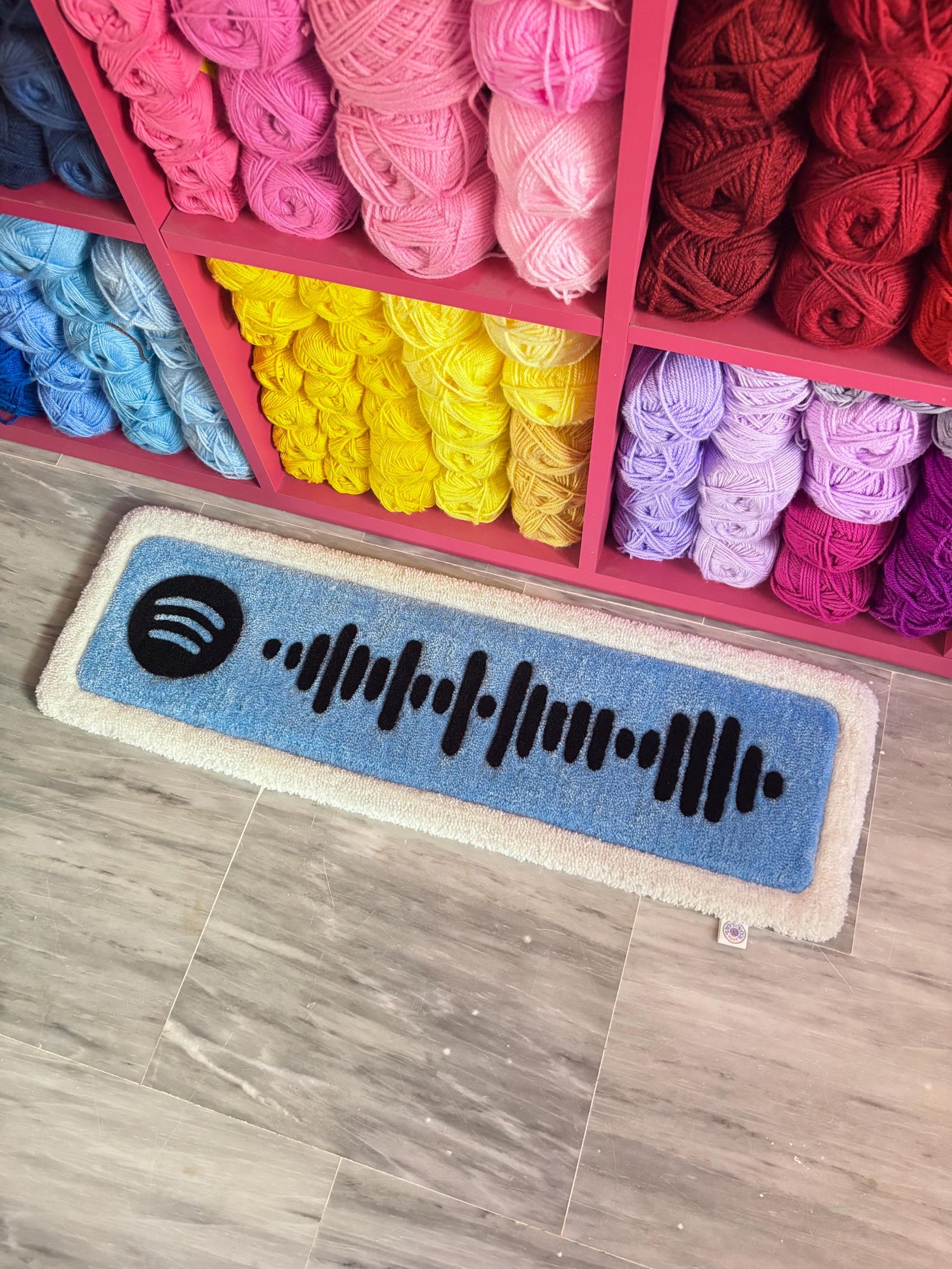 Tufting Spotify Scanneble Rug, Handmade Music Rug, Song Tufted Carpet ...