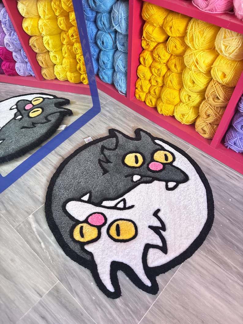 Tufting Snowball Rug, Handmade Rug, Tufted Carpet, Anime Rug, the ...