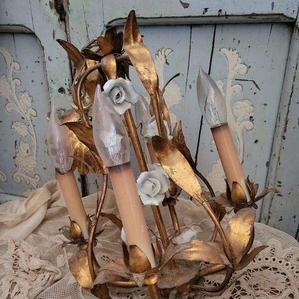 French Tole Chandelier - Etsy